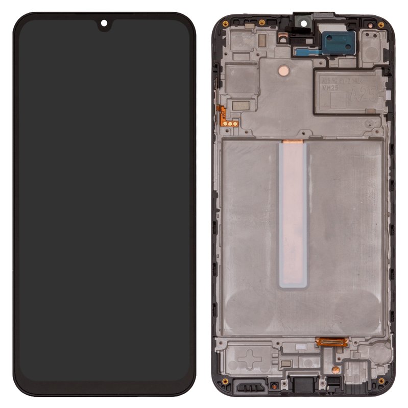 LCD compatible with Samsung A256 Galaxy A25, (black, with frame ...
